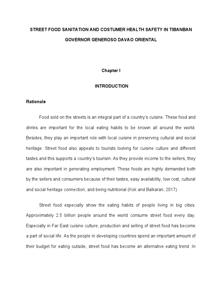Street Food Sanitation and Costumer Health Safety in Tibanban Governor ...