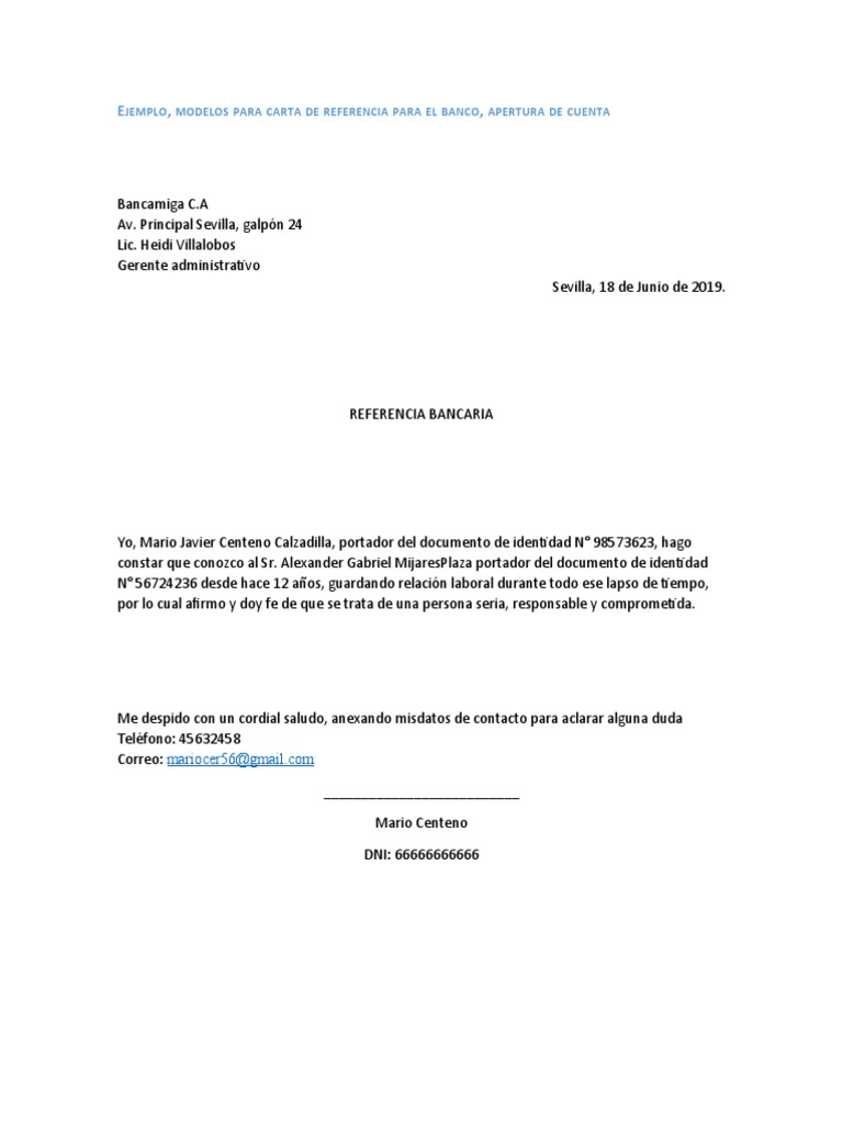 Modelo Carta De Referencia Personal Para Editar Gratis Den Word Hot ...