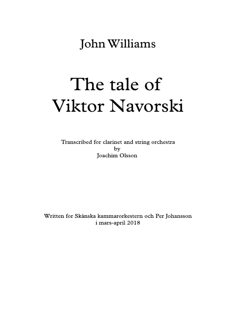 Navorski Full Score Title Page | PDF