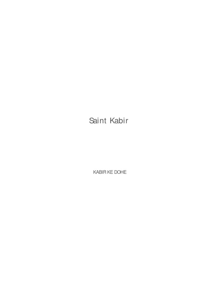 Kabir Das Dohe with Meanings | PDF | Bhakti | Indian Religions