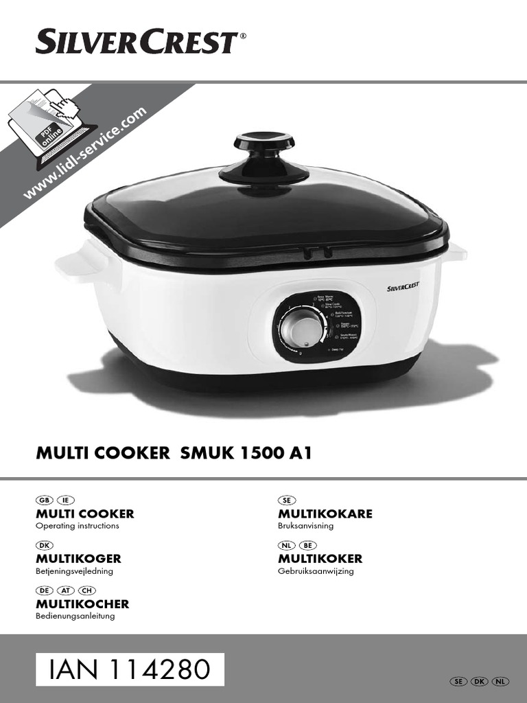 SilverCrest SMUK 1500 A1 Multi Cooker | PDF | Technology & Engineering
