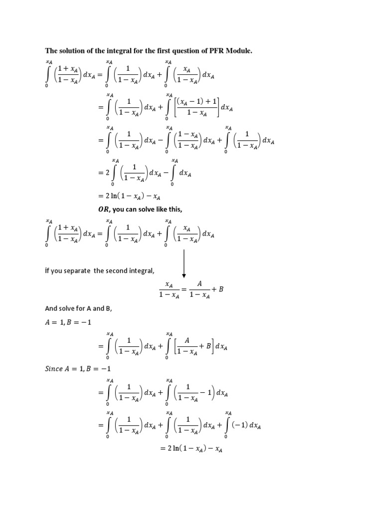 Integral Solution For The First Question | PDF | Mathematical Objects ...