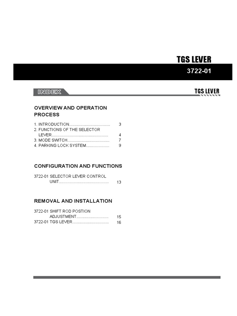 3.TGS Lever | PDF | Automatic Transmission | Manual Transmission