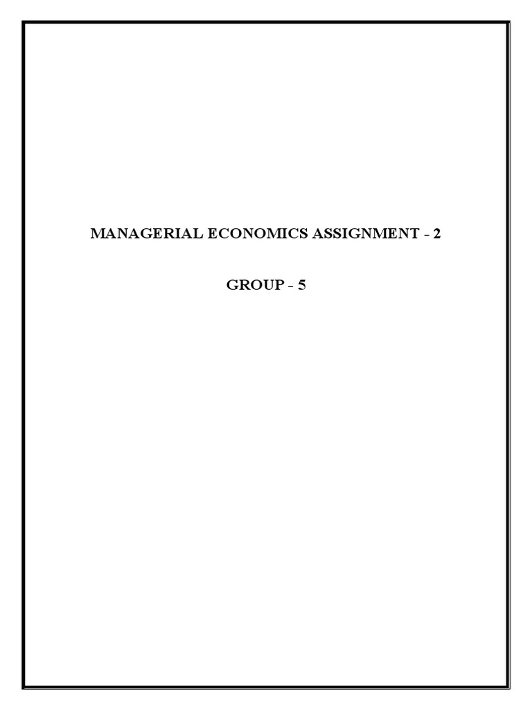 Managerial Economics Assignment 2 | PDF | Pricing | Telecommunications