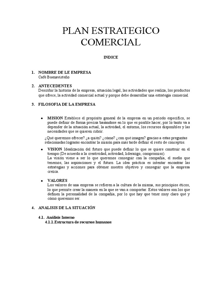 Contenido Plan Comercial (2022) (Ejemplos) | PDF | Business | Mercado (economía)