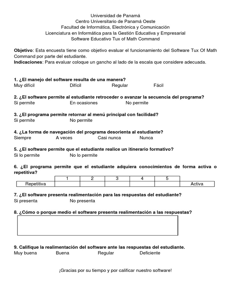 Ejemplo De Encuesta Para Estudiantes – XKGJCK