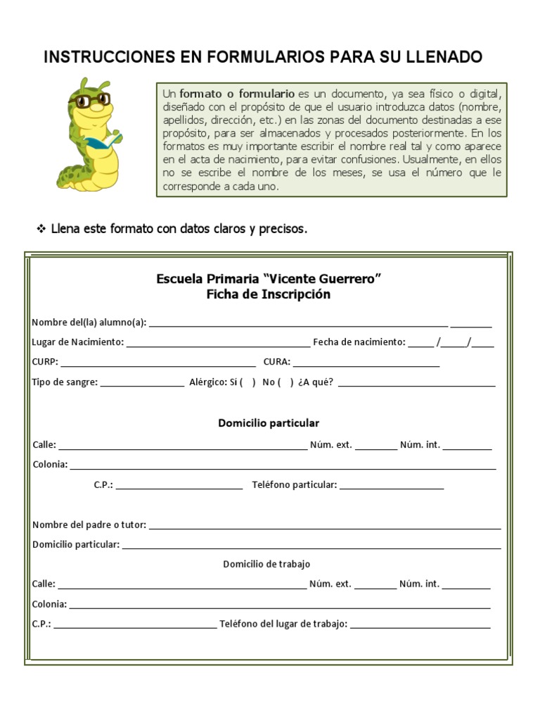 4to Grado - Español - Los Formularios | PDF