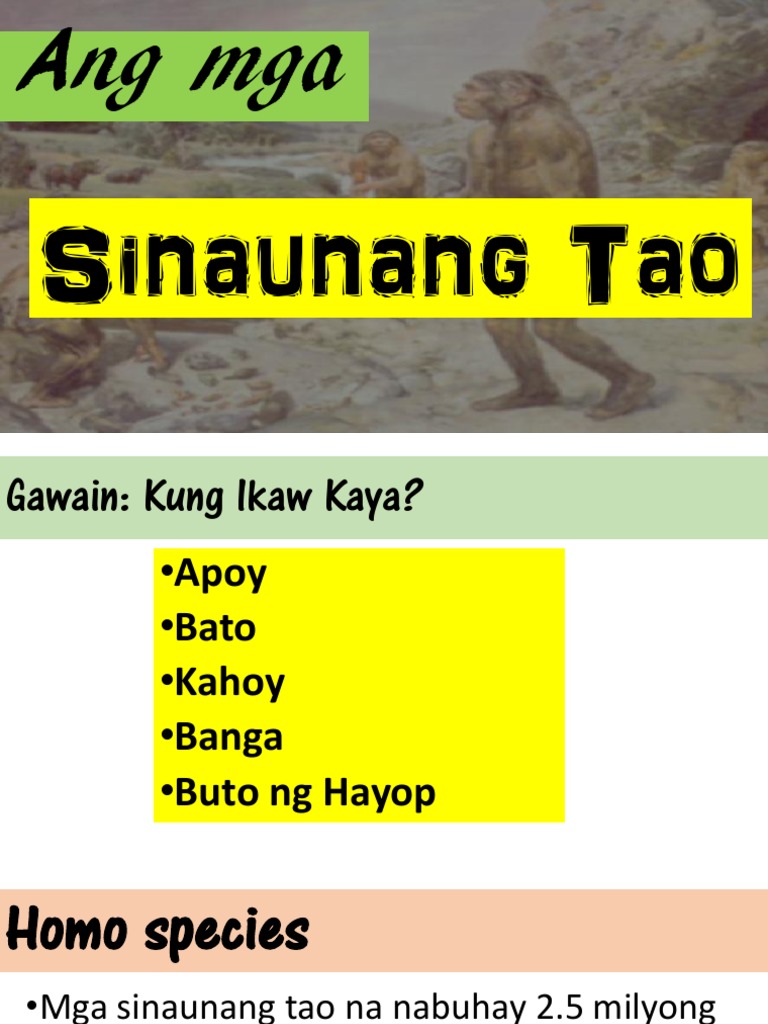 Ang Mga Sinaunang Tao | PDF