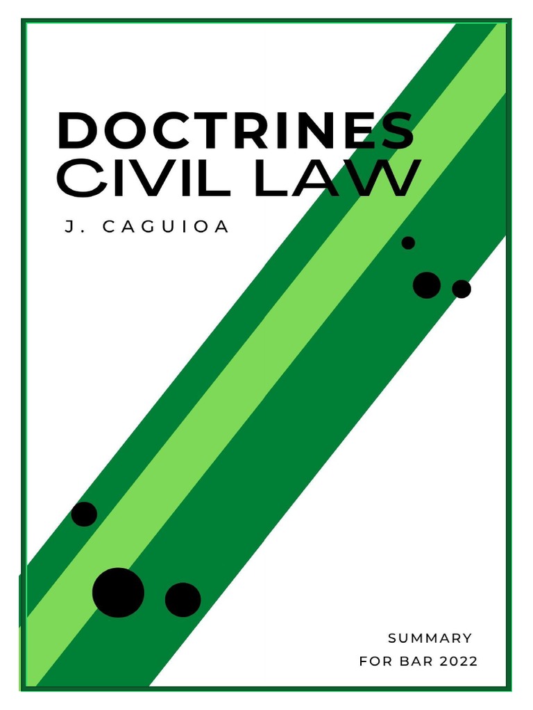 CIVIL LAW Doctrines J. Caguioa | PDF