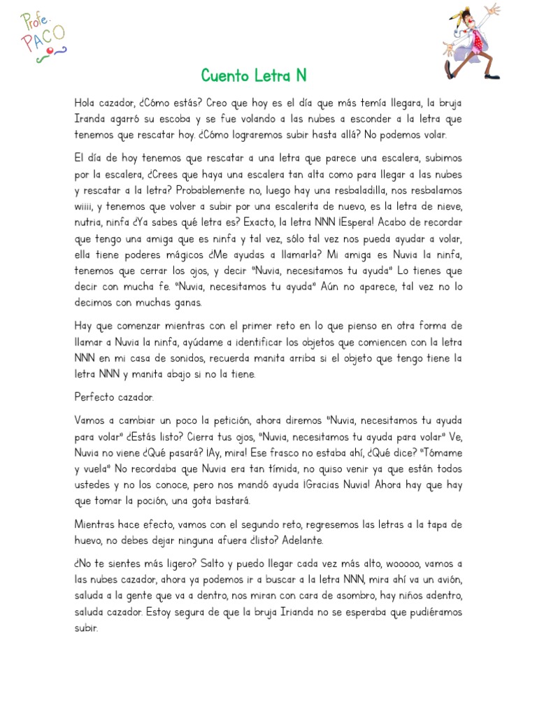 Cuento Letra N | PDF