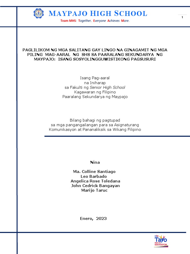 Kabanata 1 Sample Template | PDF