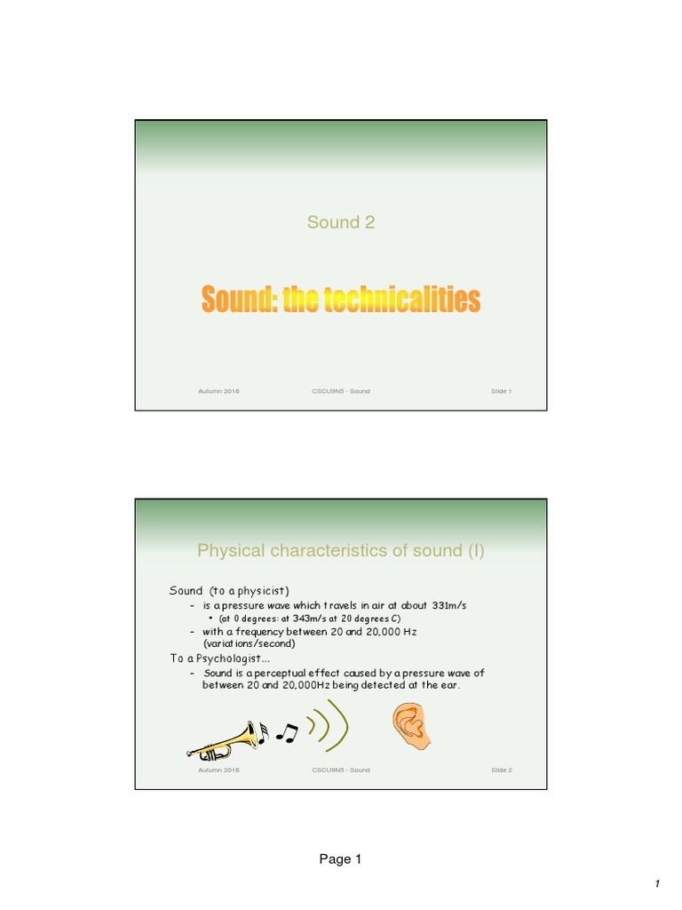Understanding Sound: Physics and Psychology | PDF | Sampling (Signal ...