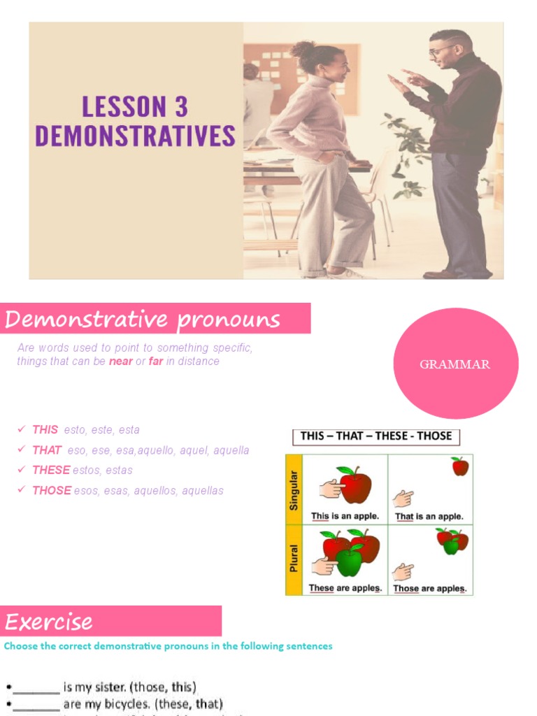 Pronombres demostrativos en inglés | PDF | Artes del Lenguaje y ...
