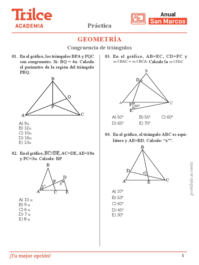 PRÁCTICA Geo | PDF | Matemática Elemental | Geometría Elemental