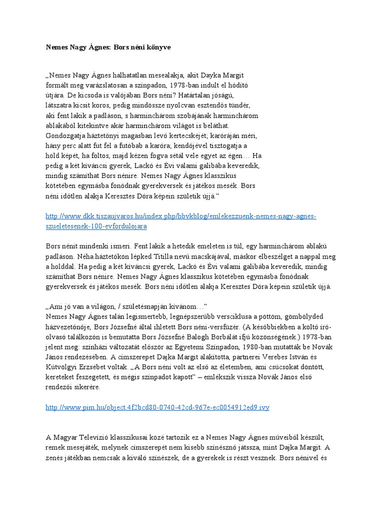 Nemes Nagy Ágnes | PDF