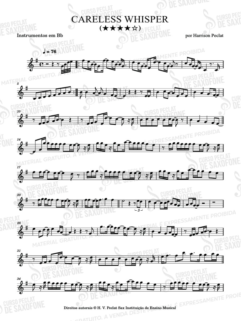 Partitura BB - CARELESS WHISPER ( ) | PDF