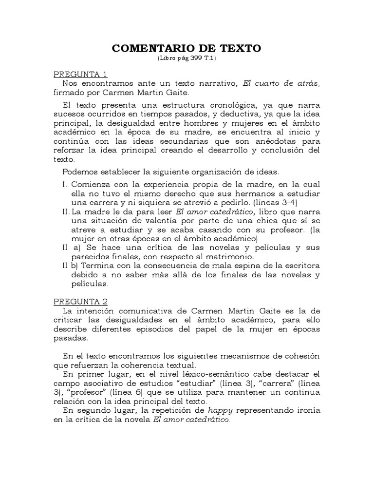 Comentario de Texto (14 Marzo) | PDF | Felicidad