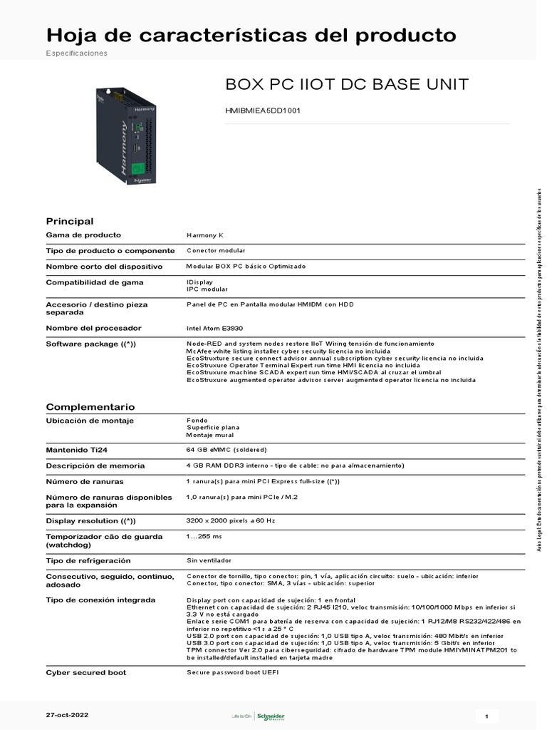 Harmony iPC - HMIBMIEA5DD1001 | PDF | USB | Informática