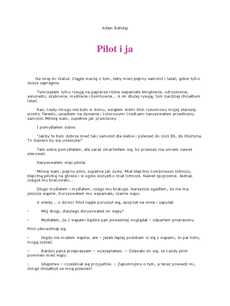 Adam Bahdaj Pilot I Ja | PDF