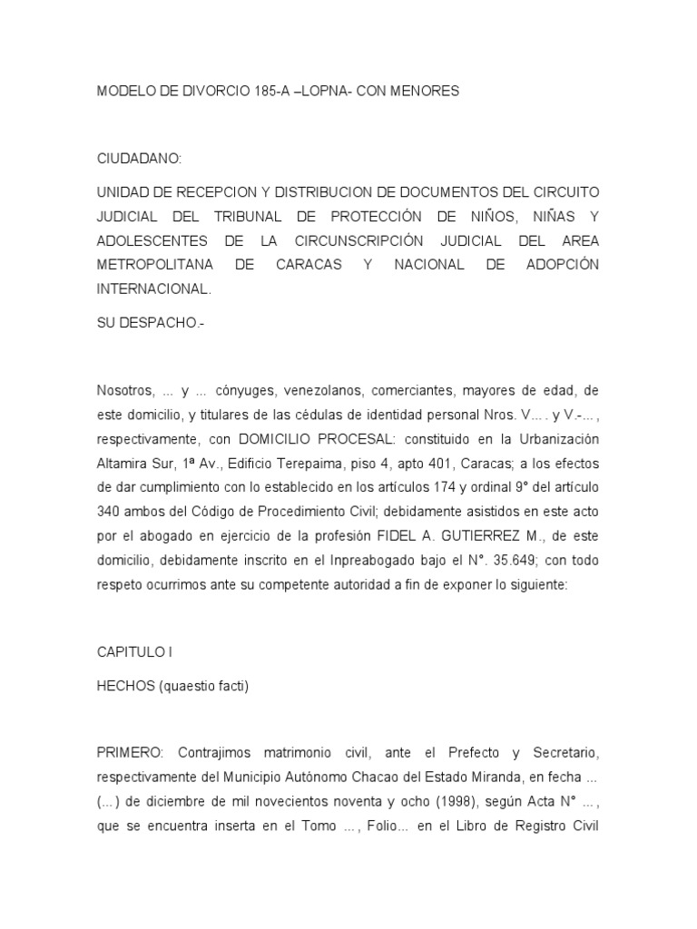 Solicitud de ejecución de sentencia de divorcio con régimen de custodia ... Solicitud de ejecución de sentencia de divorcio con régimen de custodia ...