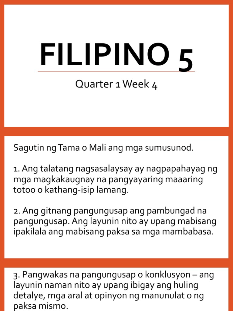 FILIPINO 5 Q1 W4 Pagsulat NG Talambuhay | PDF