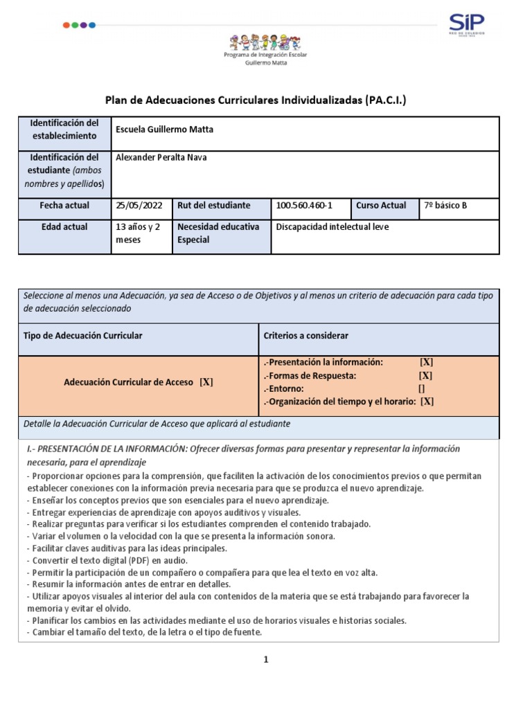 Paci Alexander | PDF | Evaluación | Aprendizaje