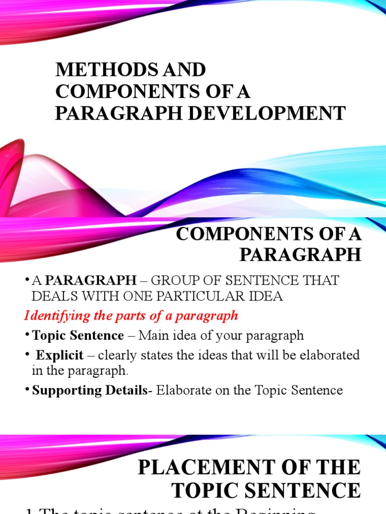 Methods and Components of A Paragraph DevelopmenT | PDF | Essays | Reason
