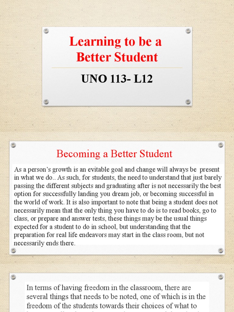 Tips and Theories for Becoming a Better Student | PDF | Goal | Mindset