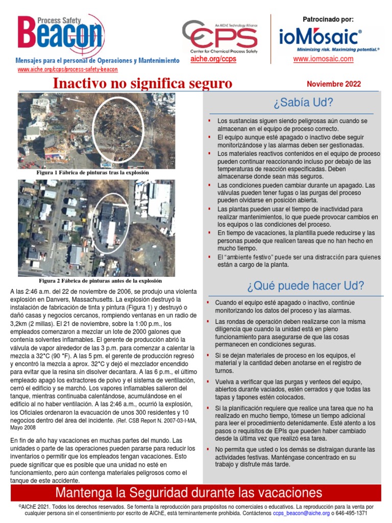 11 Process Safety Beacon - Noviembre 2022 - Spanish | PDF