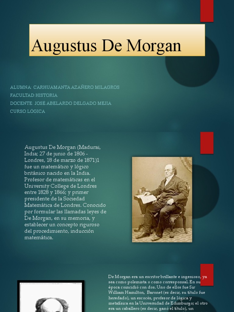 Augustus de Morgan | PDF | Lógica matemática | Lógica