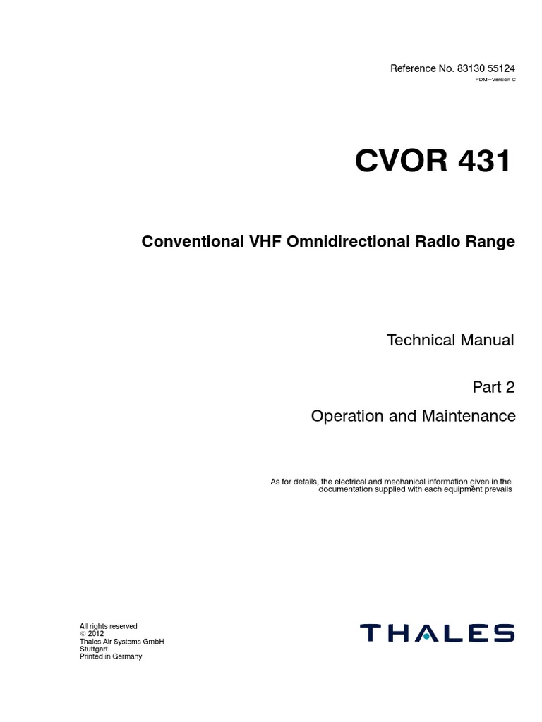 Thales 431 CVOR | PDF | Frequency Modulation | Personal Computers