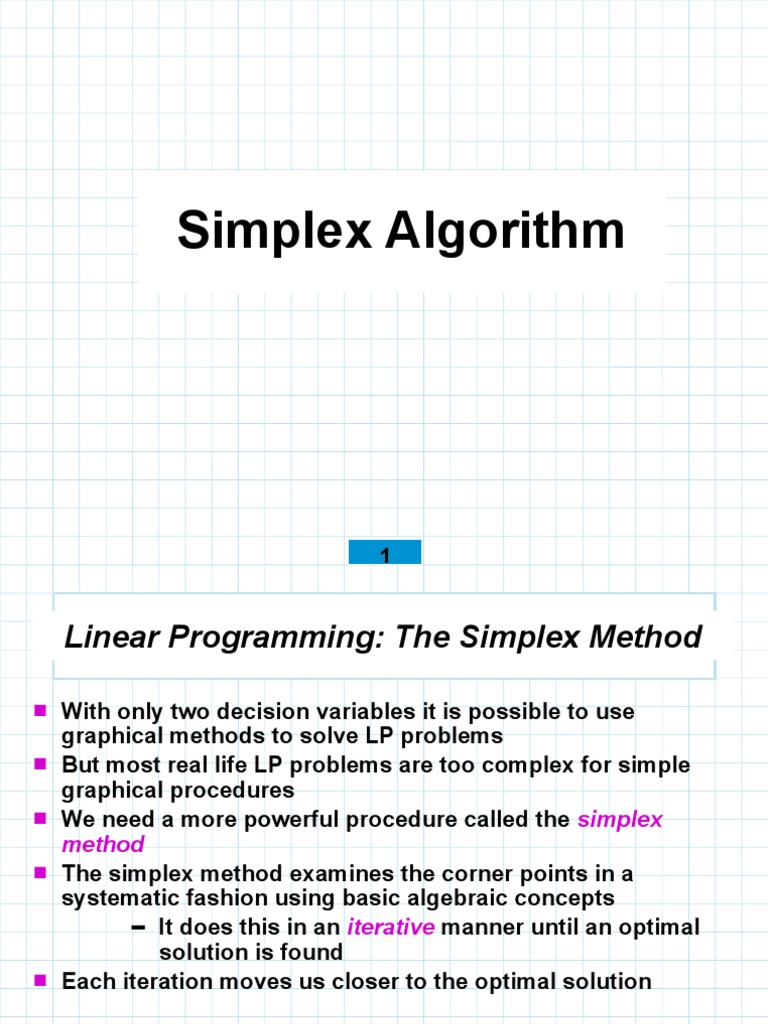 Simplex Algorithm Pdf Linear Programming Mathematical Logic 
