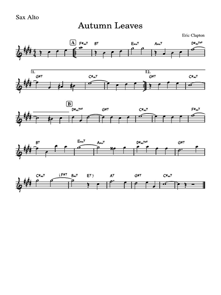 Autumn - Leaves (Sax Alto) | PDF