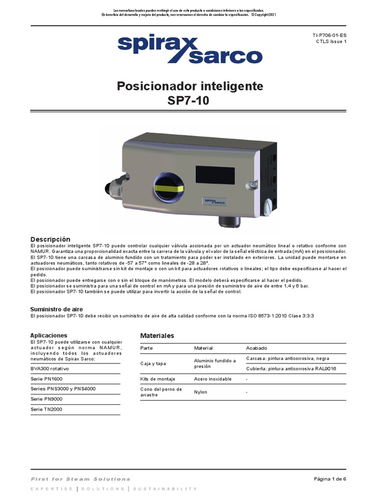 Posicionador Inteligente SP7-10 | PDF | Solenoide | Neumático