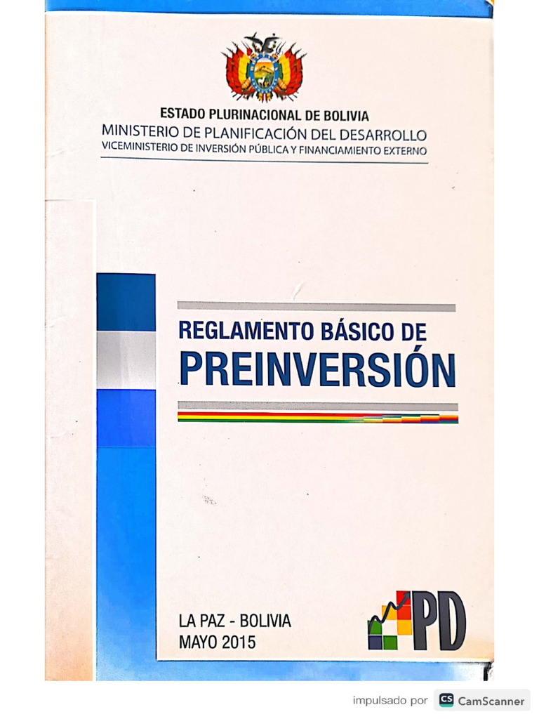 Reglamento Basico de Preinversion | PDF