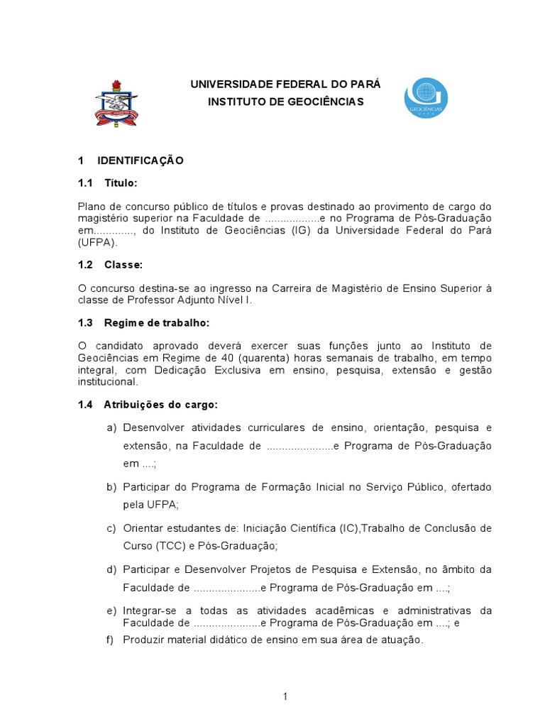 Modelo Do Plano de Concurso para Magistério Superior | PDF
