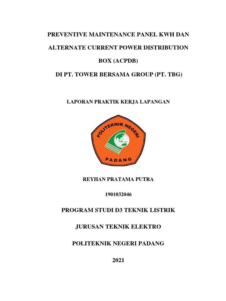 Pemeliharaan Panel KWH dan ACPDB | PDF | Teknologi & Rekayasa