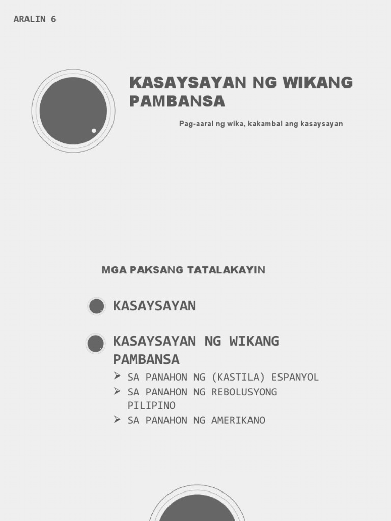 Filipino Aralin 6 | PDF