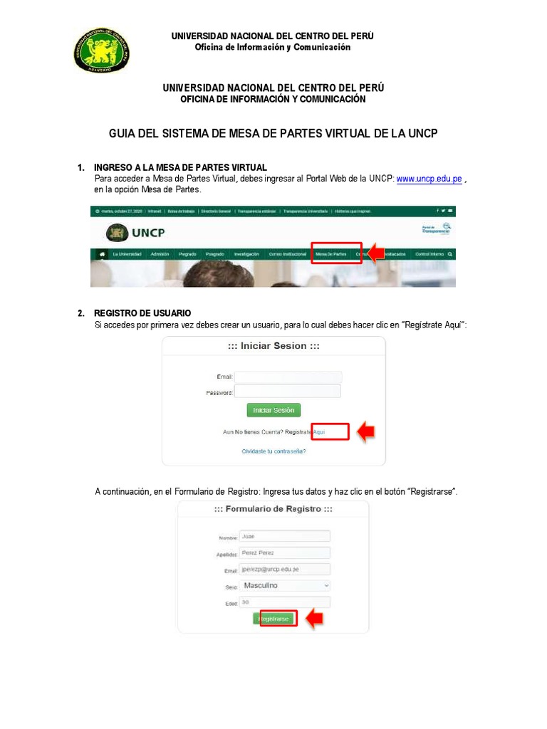 Guía Mesa de Partes Virtual UNCP | PDF | Internet | ciberespacio