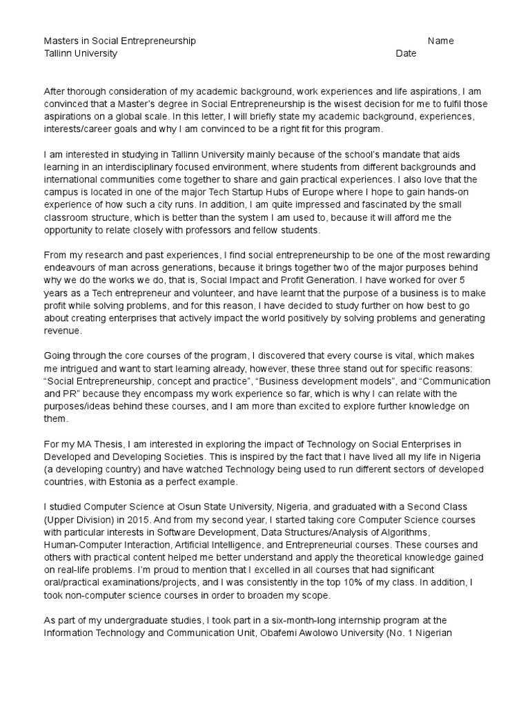 Motivation Social Entrepreneurship | PDF | Entrepreneurship | Social ...