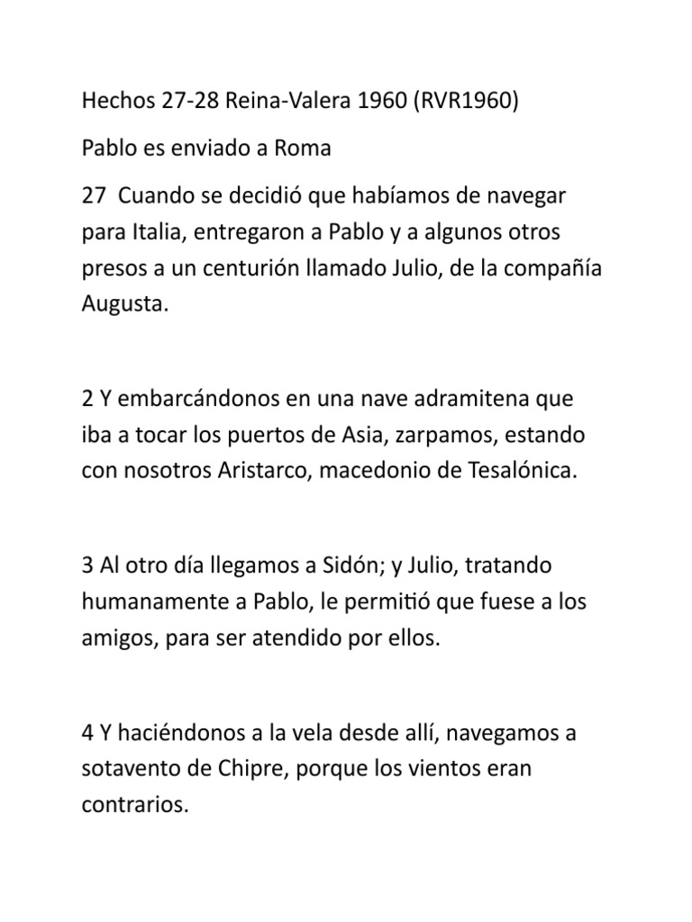 Hechos 27 y 28 | Descargar gratis PDF | Transporte de agua