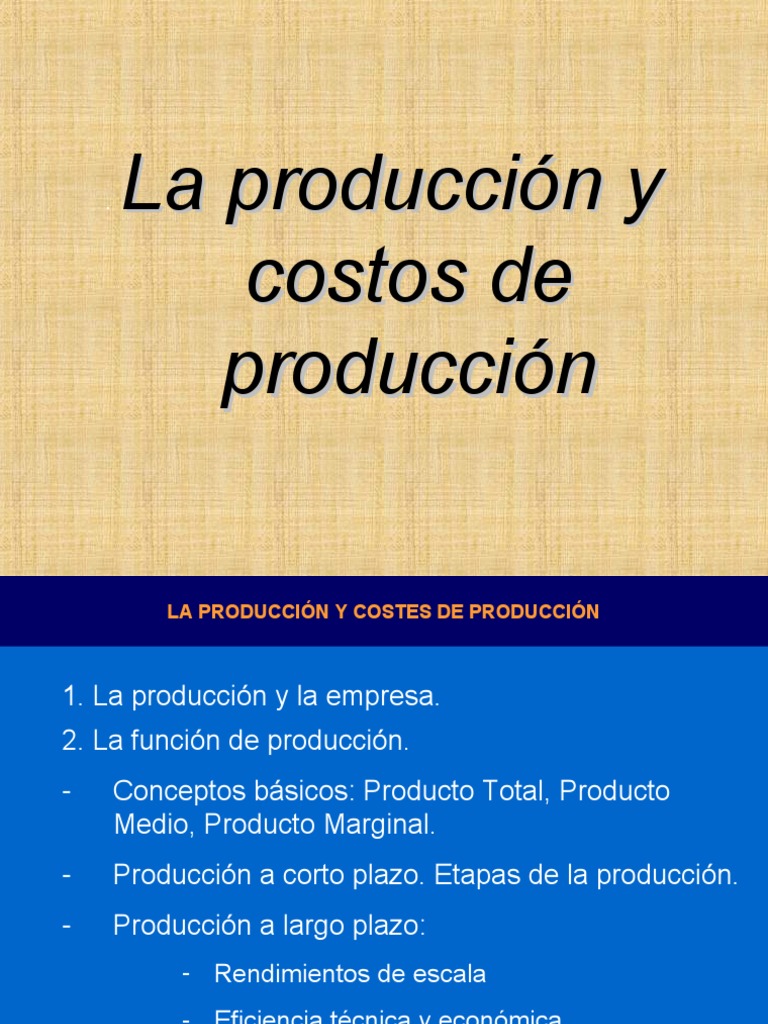 Producción y Costos Empresariales | PDF | Business | Capital (economía)