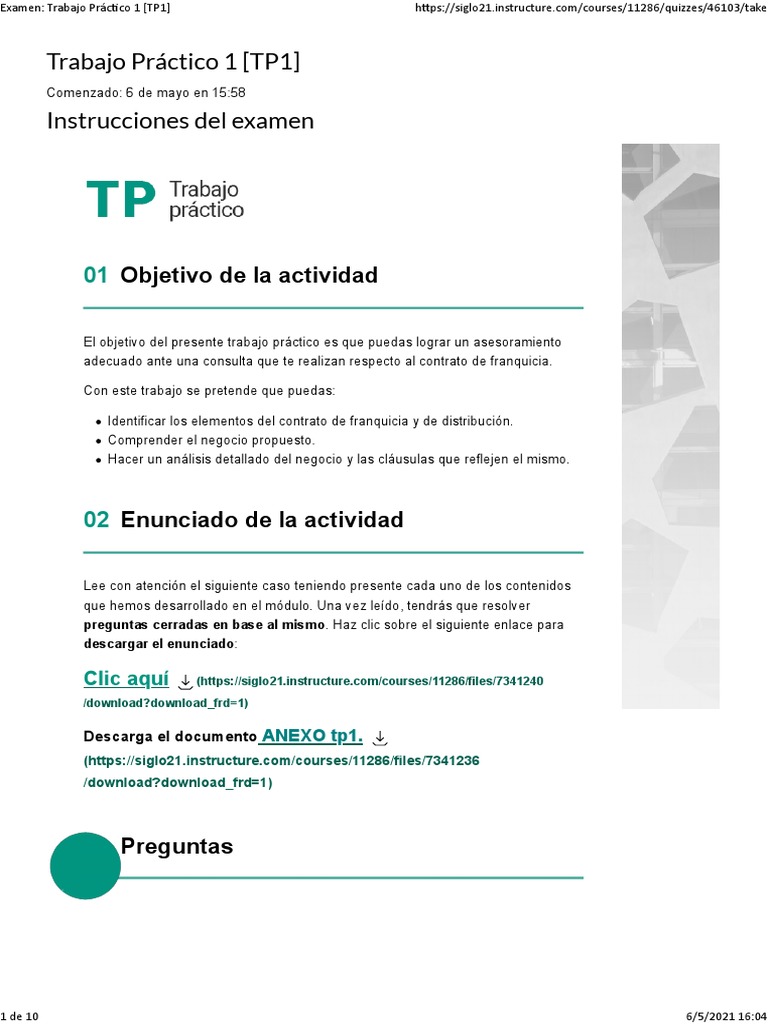 (TP1) Privado 4 JCC 100% | PDF | Franquiciamiento | Prueba (evaluación)