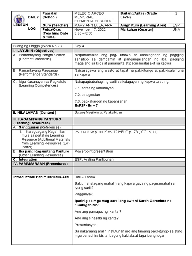 Esp Week 2 - Day 4 | PDF
