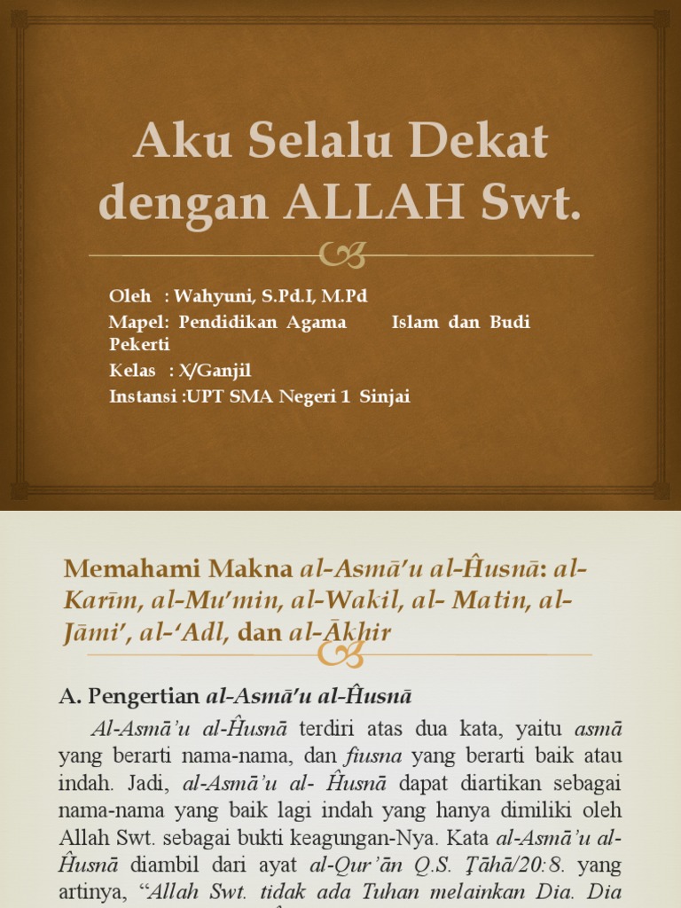 Aku Selalu Dekat Dengan ALLAH SWT | PDF