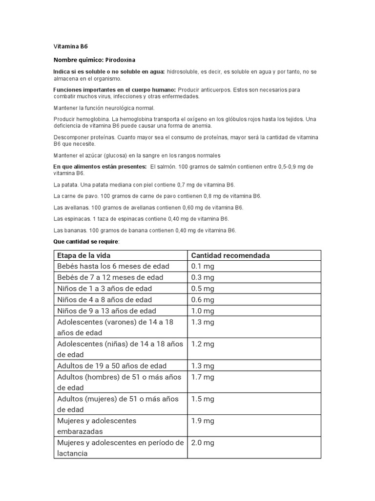 Vitamina b6 | PDF