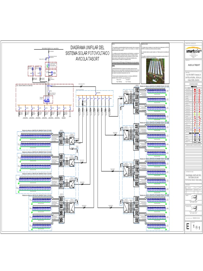 Diagrama Unifilar Del Sistema Solar Fotovoltaico Avicola Tasort | PDF ...