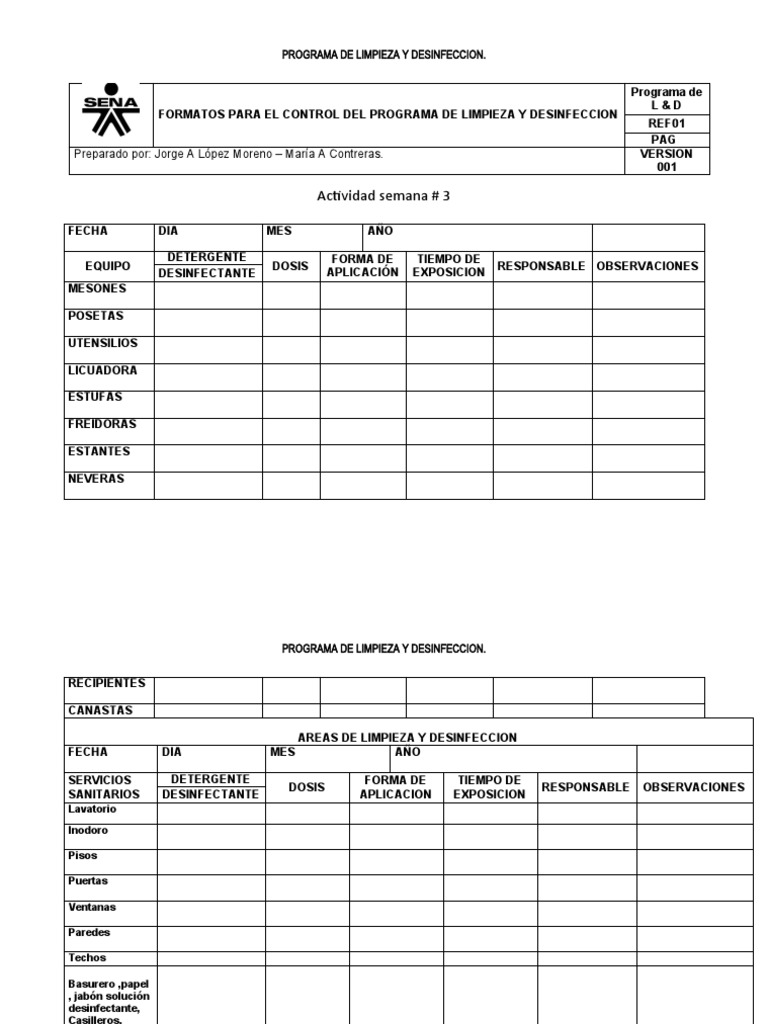Control y Evaluación de Limpieza y Desinfección | PDF | Tecnología