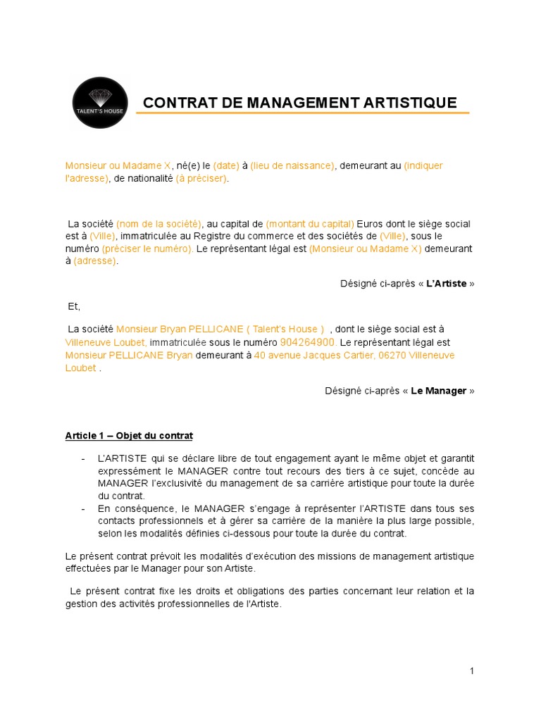 Copie de Contrat Exemplaire Vierge | PDF