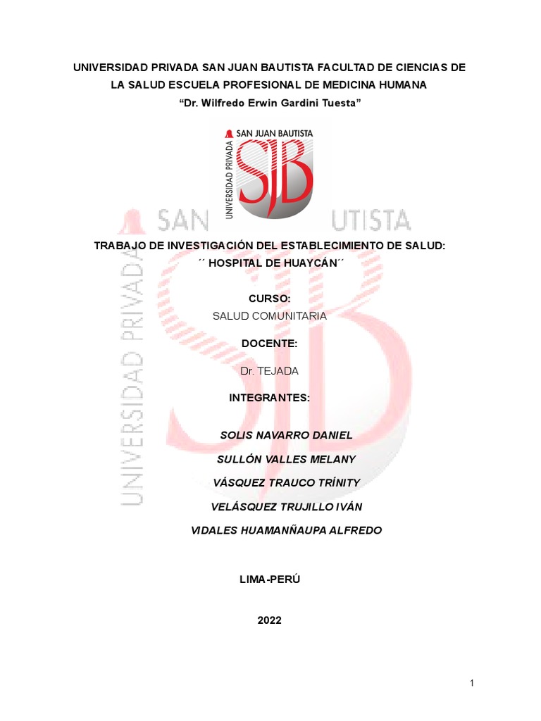 LRPD 1 Salud Comunitaria | PDF | Hospital | Análisis FODA